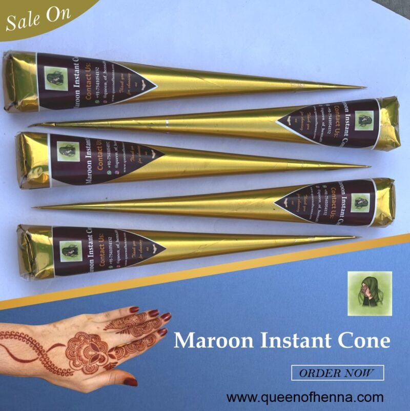 Buy Homemade Maroon Instant Henna Cone | Halal Mehndi Cone