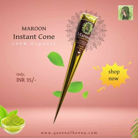 Buy Homemade Maroon Instant Henna Cone | Halal Mehndi Cone